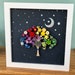 Moon and Stars Button Tree Rainbow Nursery Art Baby Room Decor - Etsy