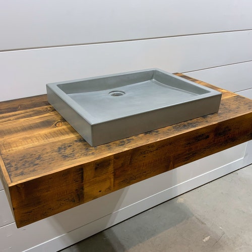 Floating Vanity Wood Slab for Basin Sink Wall Mounted - Etsy Canada