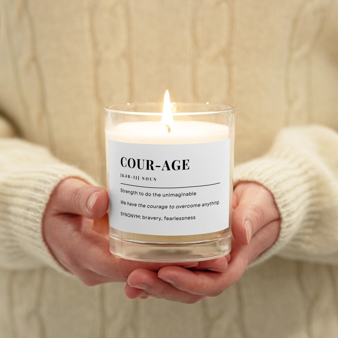 Courage Definition Motivational Glass Jar Candle- Gift for Her- Home ...
