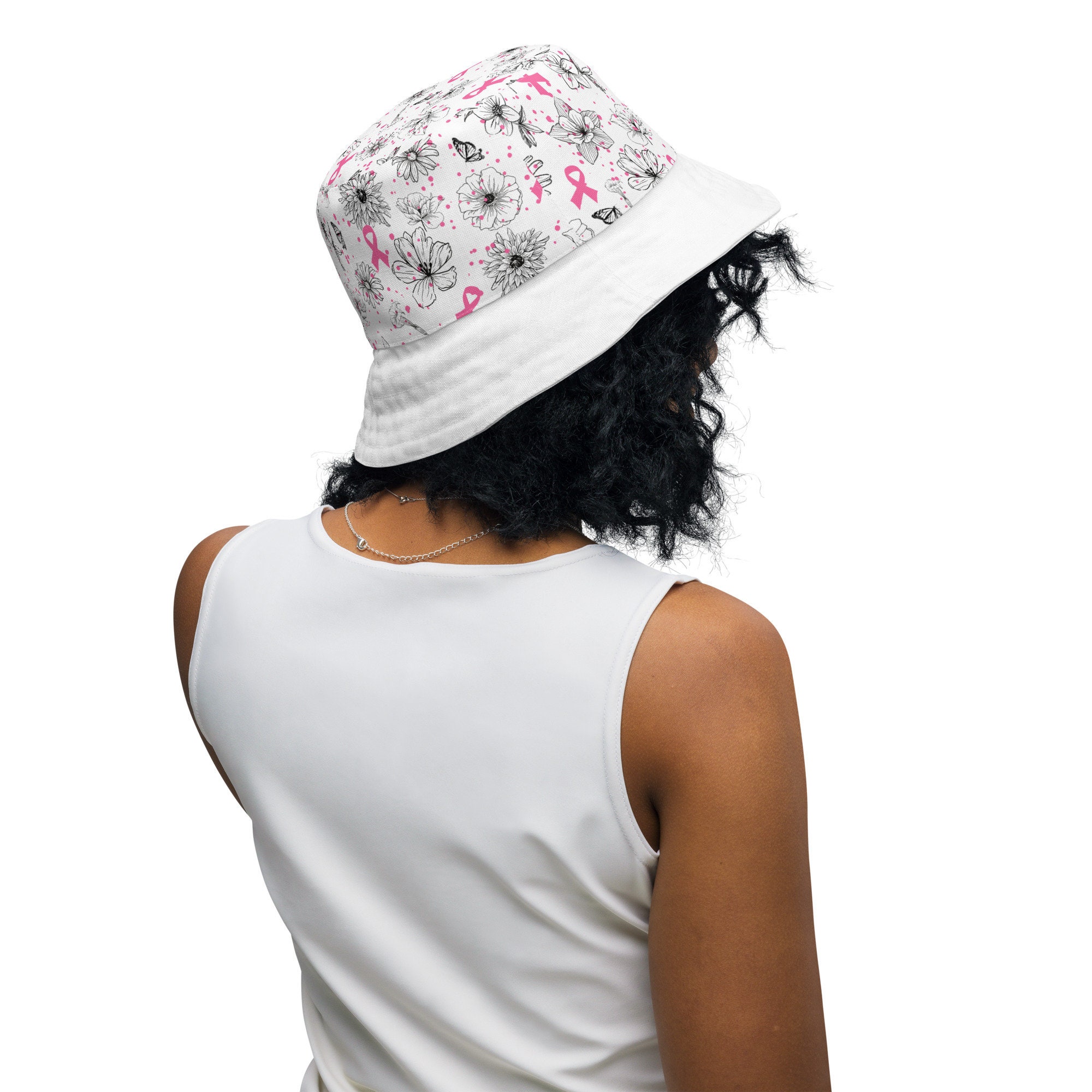 Breast Cancer Reversible Bucket Hat for Women- Gifts for Her- Floral ...