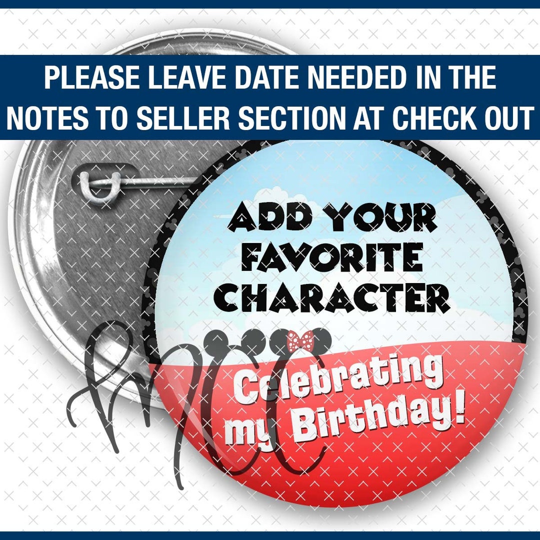 Character Inspired Birthday Park Button - Etsy