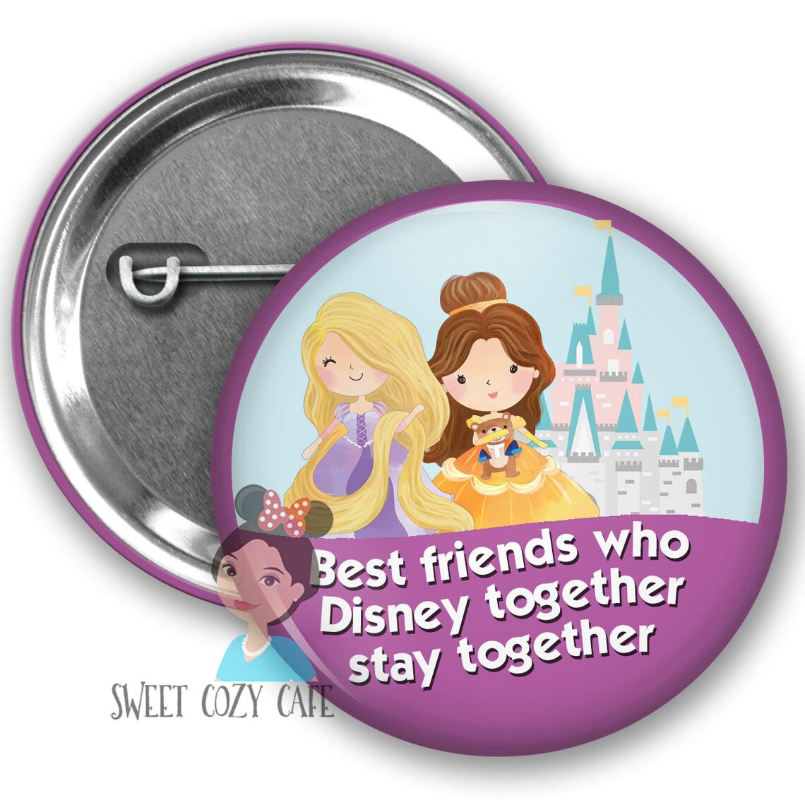 Best Friends Disney Together Inspired Park Button | Etsy