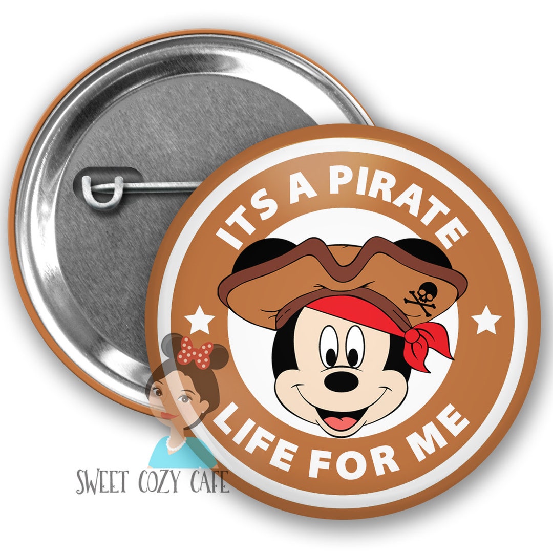 Botón de parque inspirado en Mickey pirata - Etsy España