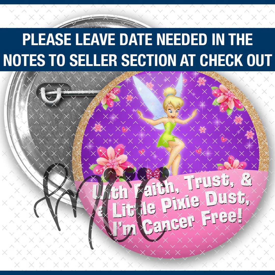 Tinkerbell Inspired Celebrating Cancer Free Park Button - Etsy
