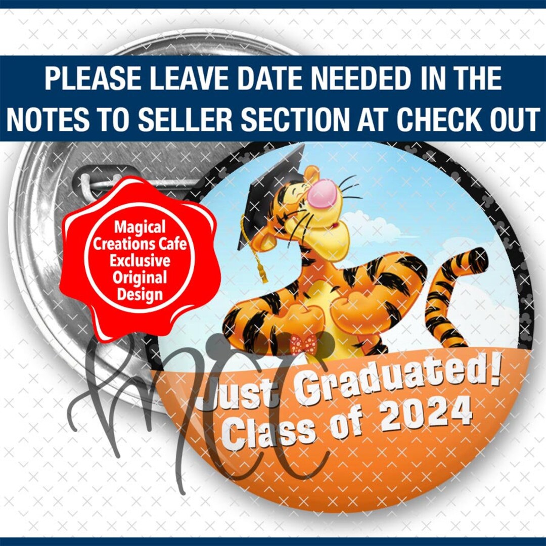 Tigger Inspired Graduation Class of 2024 Park Button - Etsy