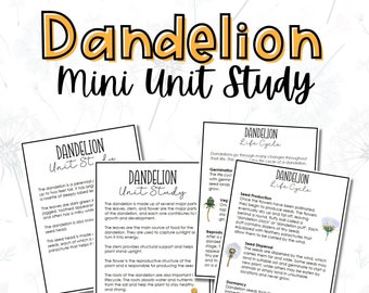 Dandelion Unit Study, Nature Study, Life Cycle, Prek 3rd Grade, Spring ...