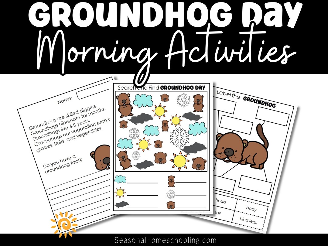 Groundhog Day Activities Set Printable No-prep Classroom Worksheets ...