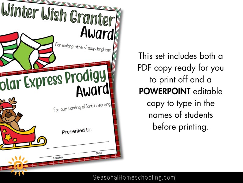 Holiday Cheer Student Recognition Certificates – Winter Awards for ...