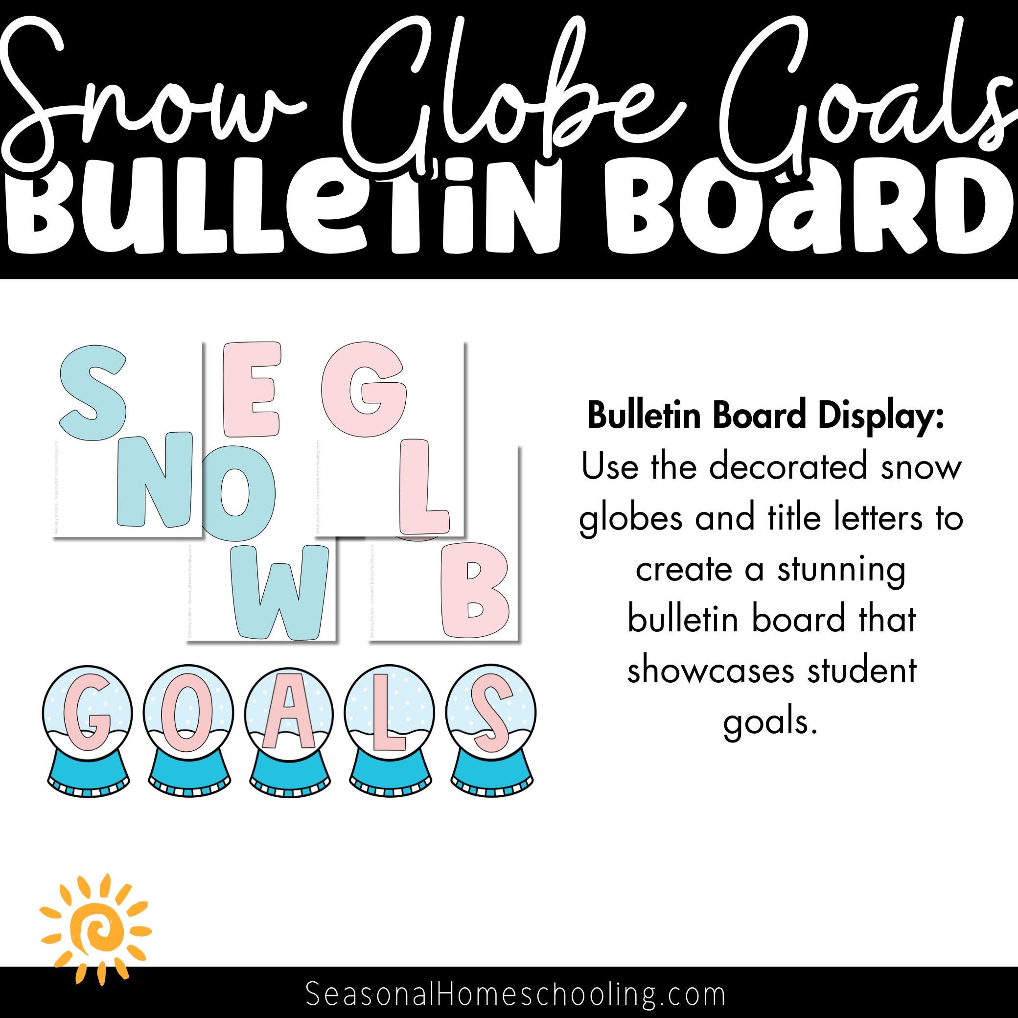 Snow Globe Goals Bulletin Board Set | New Year Goal Planning for ...