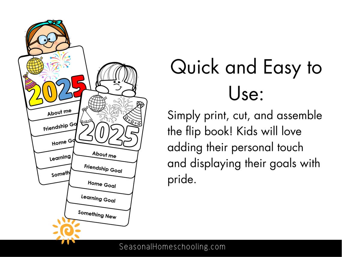 New Year Goals Flip Book | 2025 Classroom Activity | Goal Setting for ...