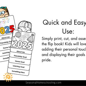 New Year Goals Flip Book | 2025 Classroom Activity | Goal Setting for ...