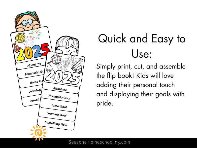 New Year Goals Flip Book | 2025 Classroom Activity | Goal Setting for ...