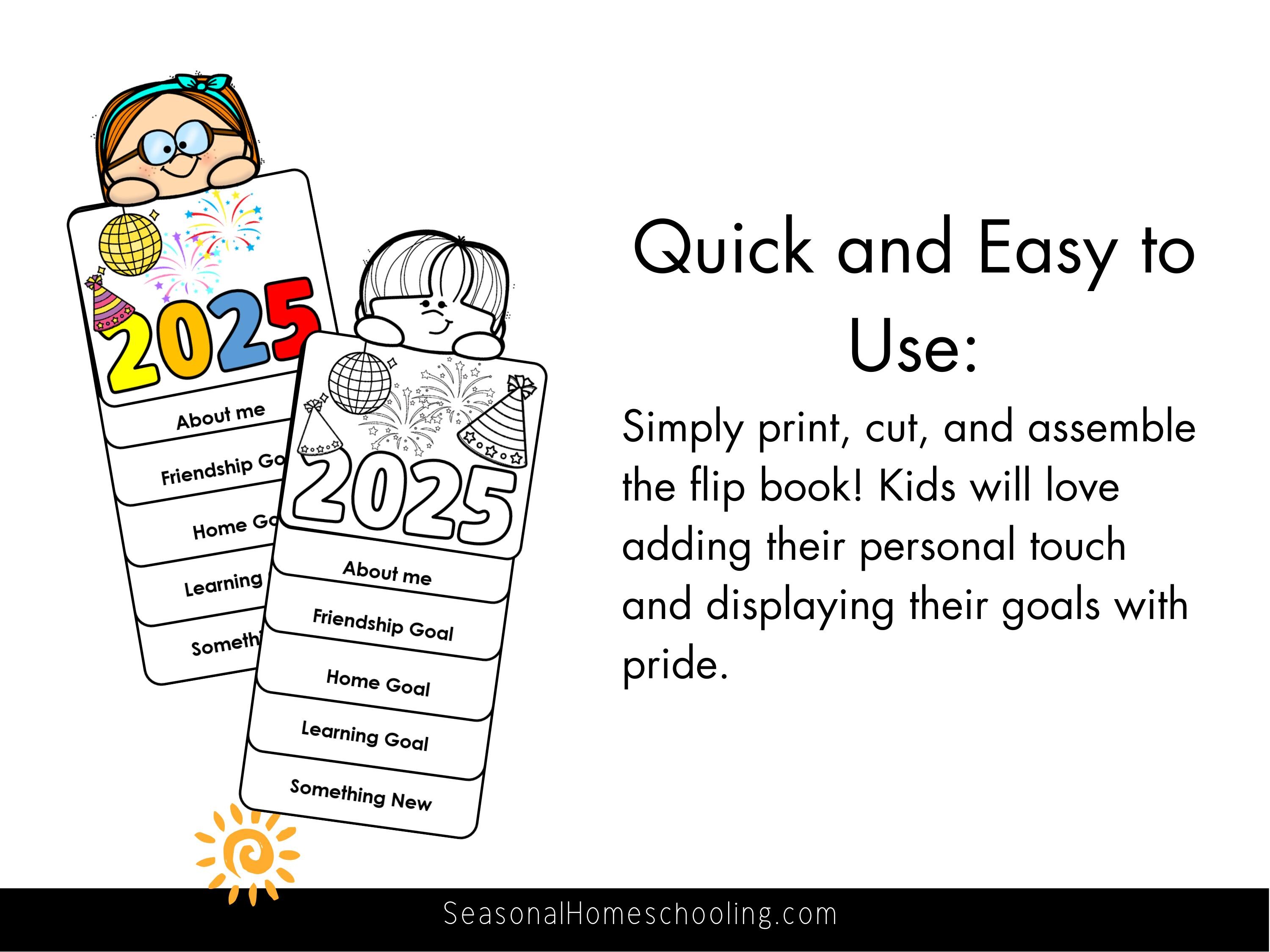 New Year Goals Flip Book | 2025 Classroom Activity | Goal Setting for ...
