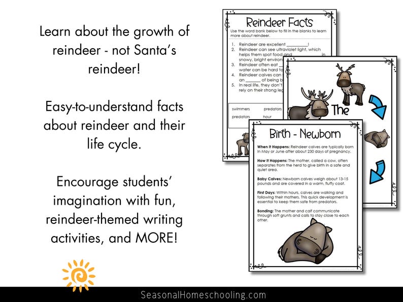 Reindeer Life Cycle Unit | Interactive Science & Writing Activities for ...