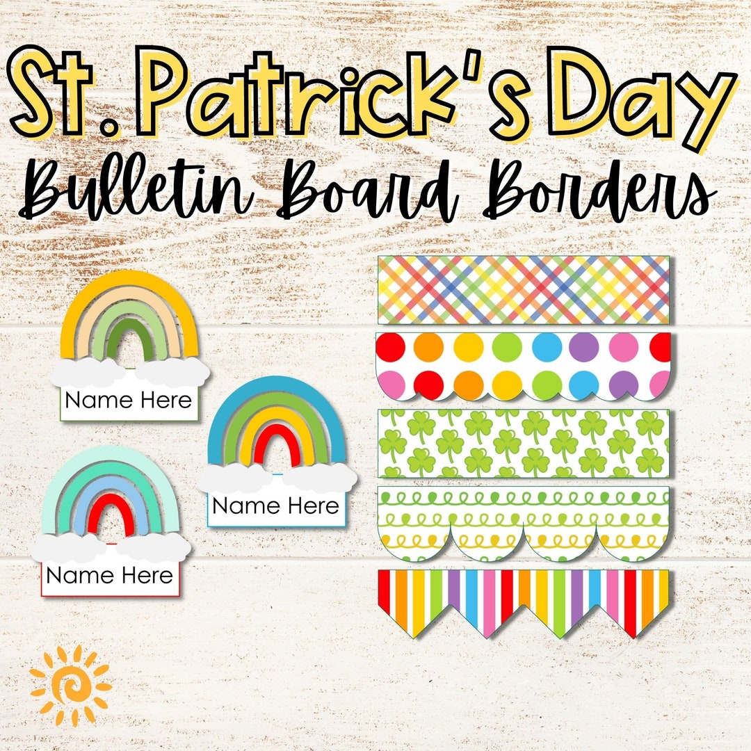 Editable St. Patrick's Day Bulletin Board Borders - Etsy