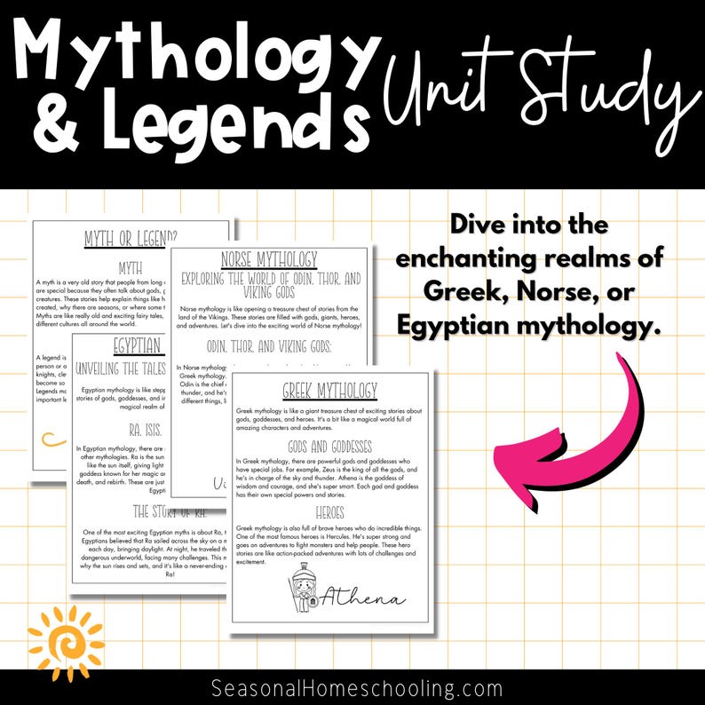 Mythology & Legends Unit Study: Greek, Norse, Egyptian - Etsy