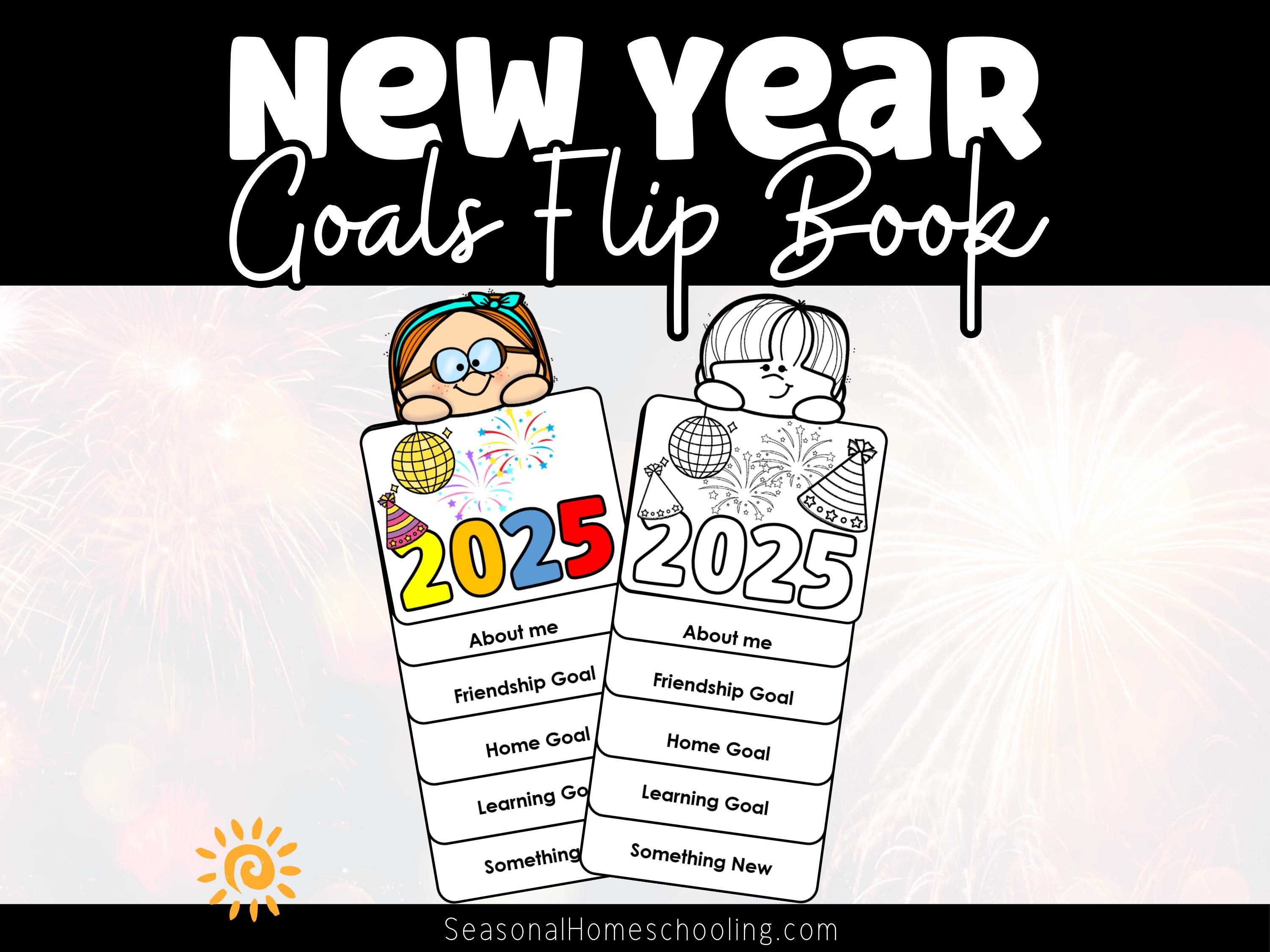 New Year Goals Flip Book | 2025 Classroom Activity | Goal Setting for ...
