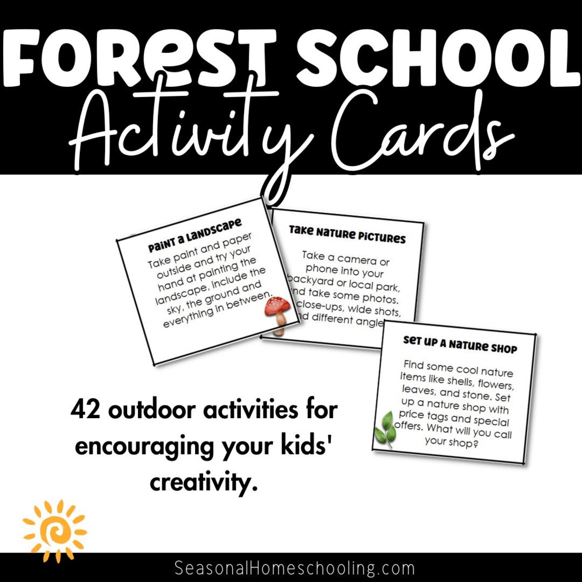 Forest School Activity Cards - Outdoor Learning Printables for Kids ...
