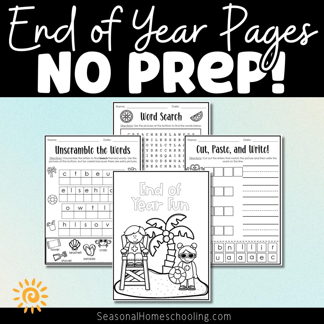 End of Year Summer Packet | Printable Math & Literacy Activities | No ...
