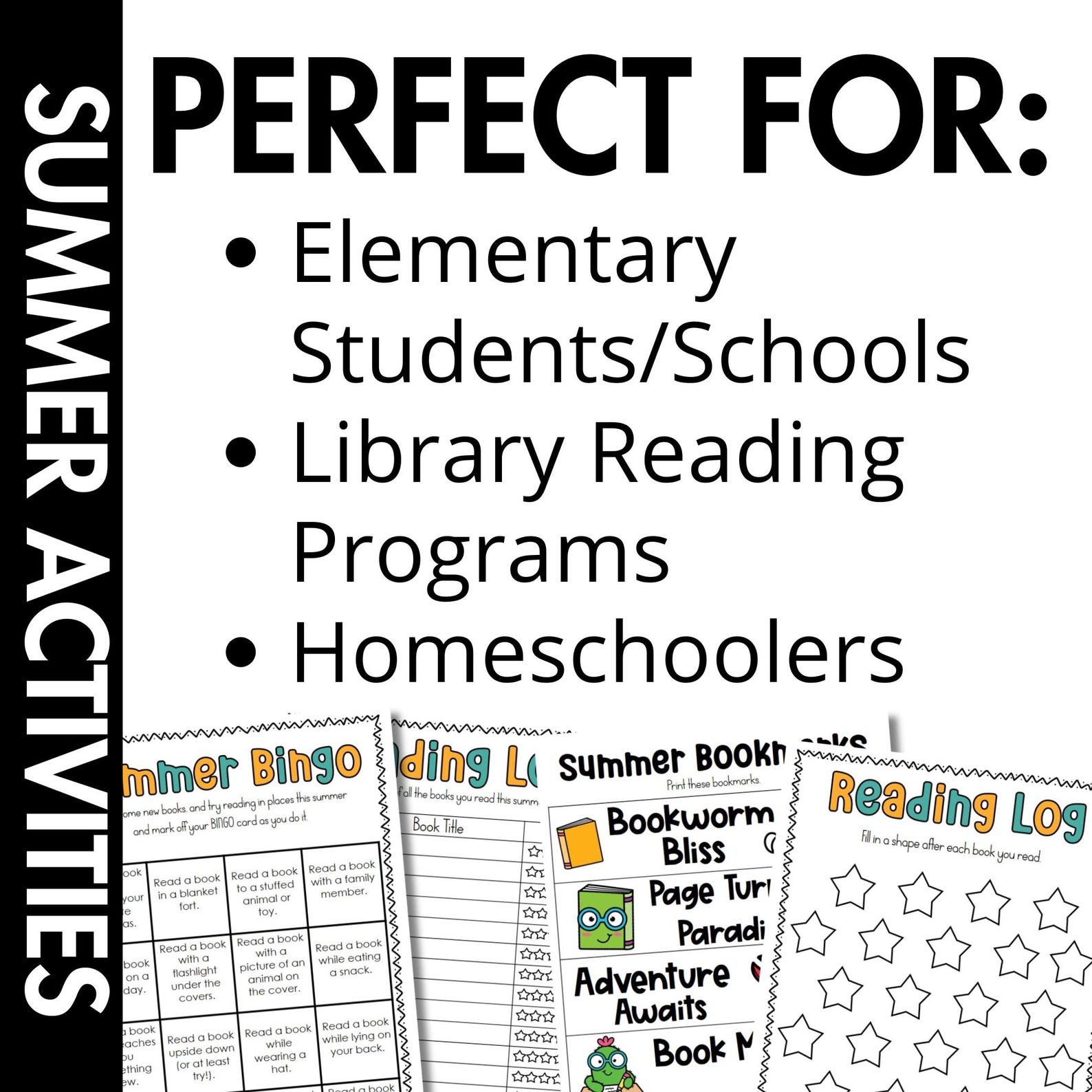 Summer Reading Log & Activities: Printable Literacy Pack (PDF) - Etsy