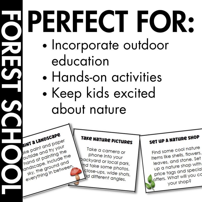Forest School Activity Cards - Outdoor Learning Printables for Kids ...