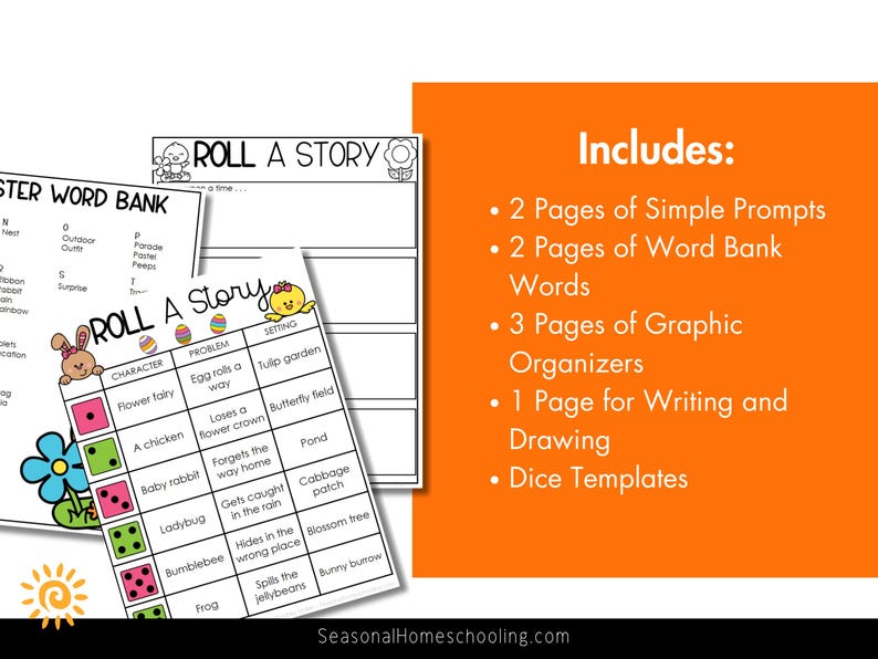 Printable Easter Roll a Story – Easter Writing Game & Storytelling ...