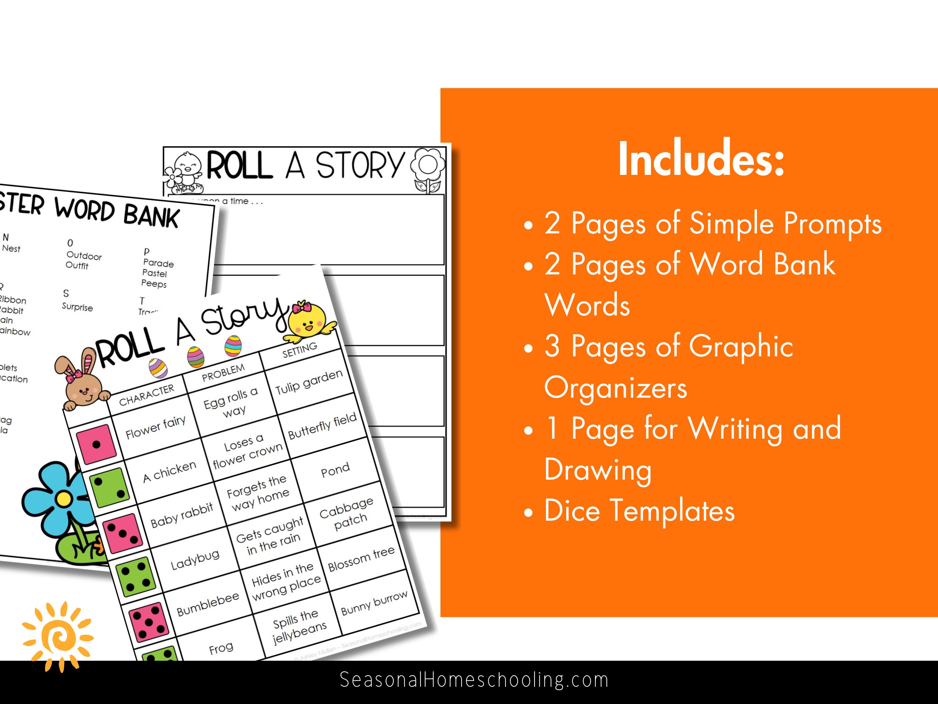 Printable Easter Roll a Story – Easter Writing Game & Storytelling ...