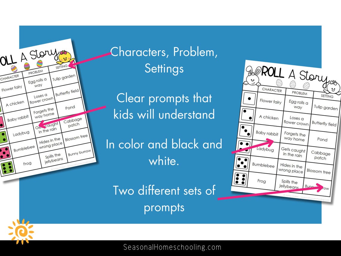 Printable Easter Roll a Story – Easter Writing Game & Storytelling ...