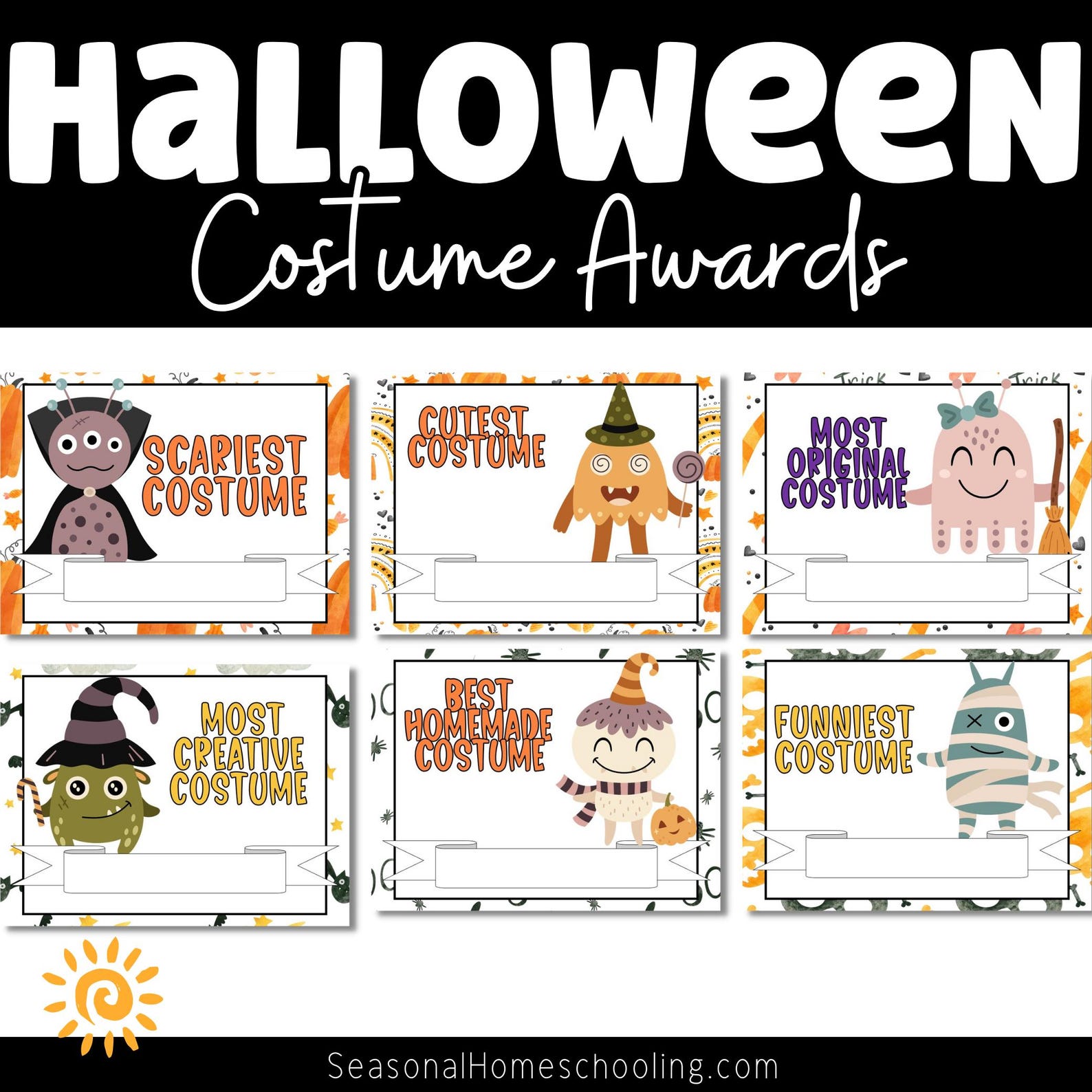 Editable Halloween Costume Awards | Printable Certificates for Kids ...
