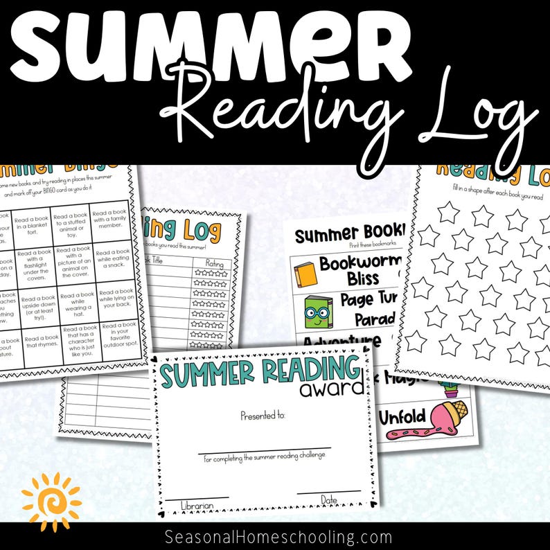 Summer Reading Log & Activities: Printable Literacy Pack (PDF) - Etsy