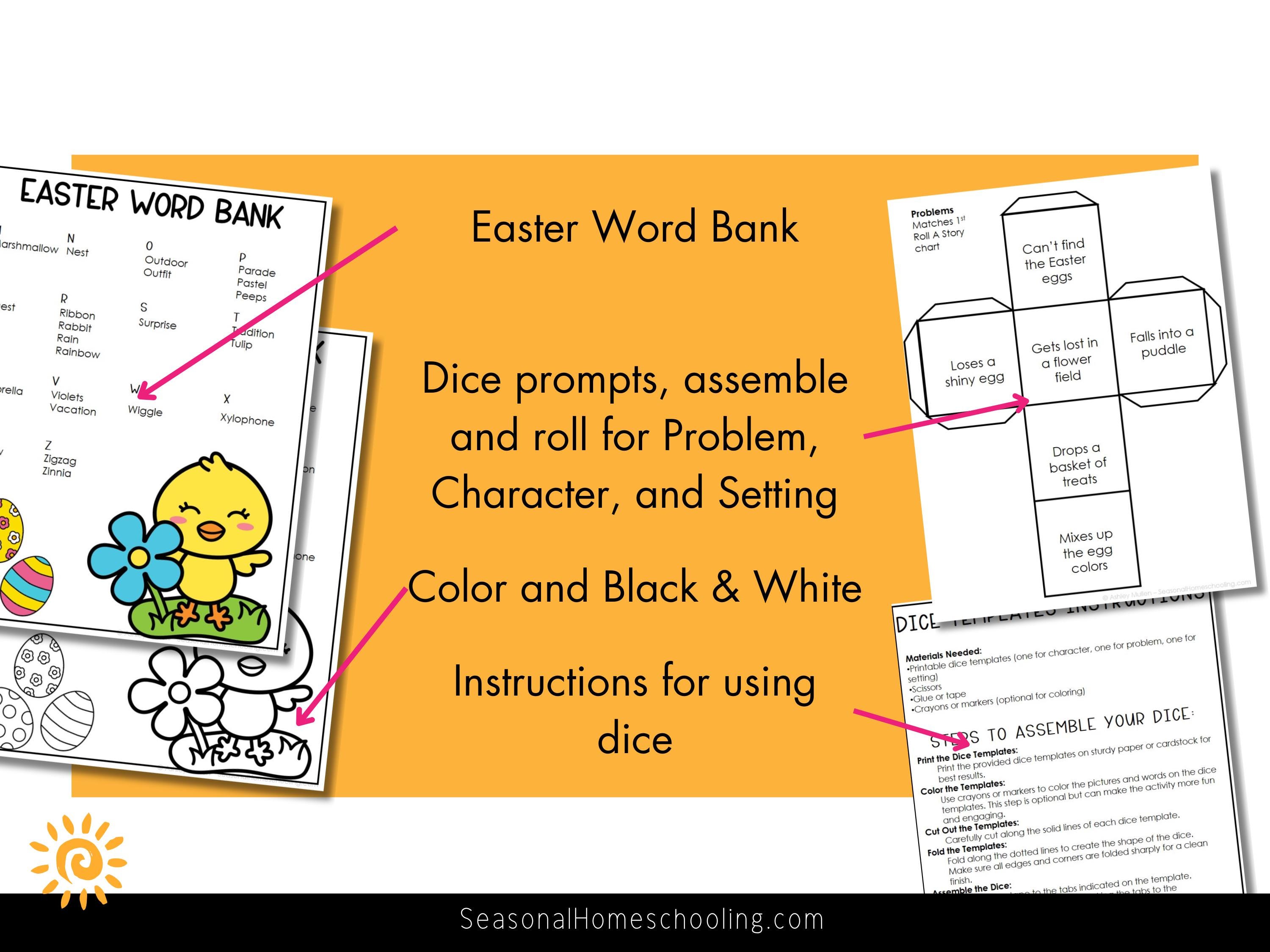 Printable Easter Roll a Story – Easter Writing Game & Storytelling ...