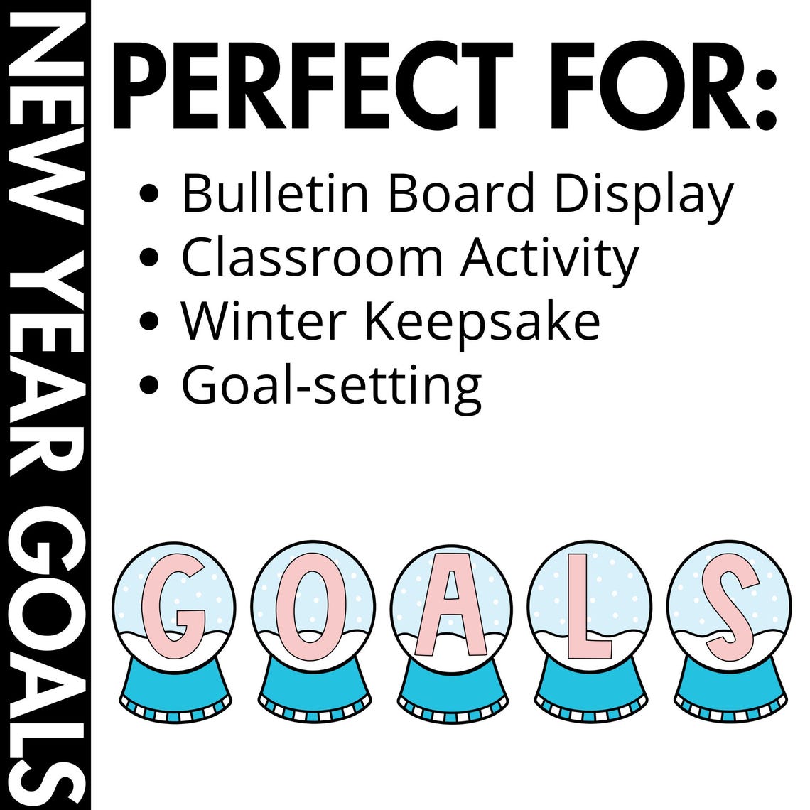 Snow Globe Goals Bulletin Board Set | New Year Goal Planning for ...