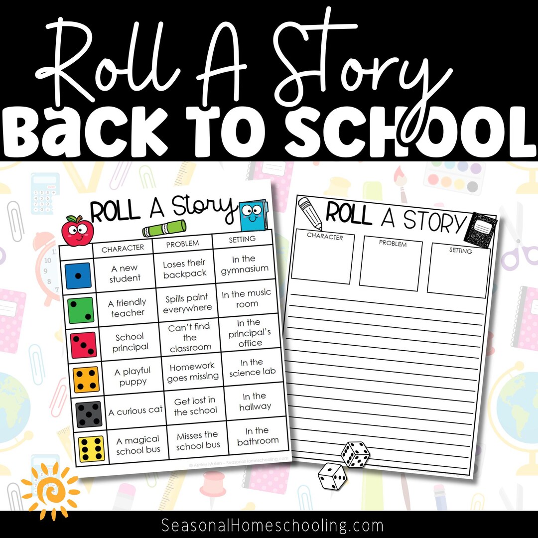 Back to School Story Writing Activity: Roll-a-story Printable (PDF ...