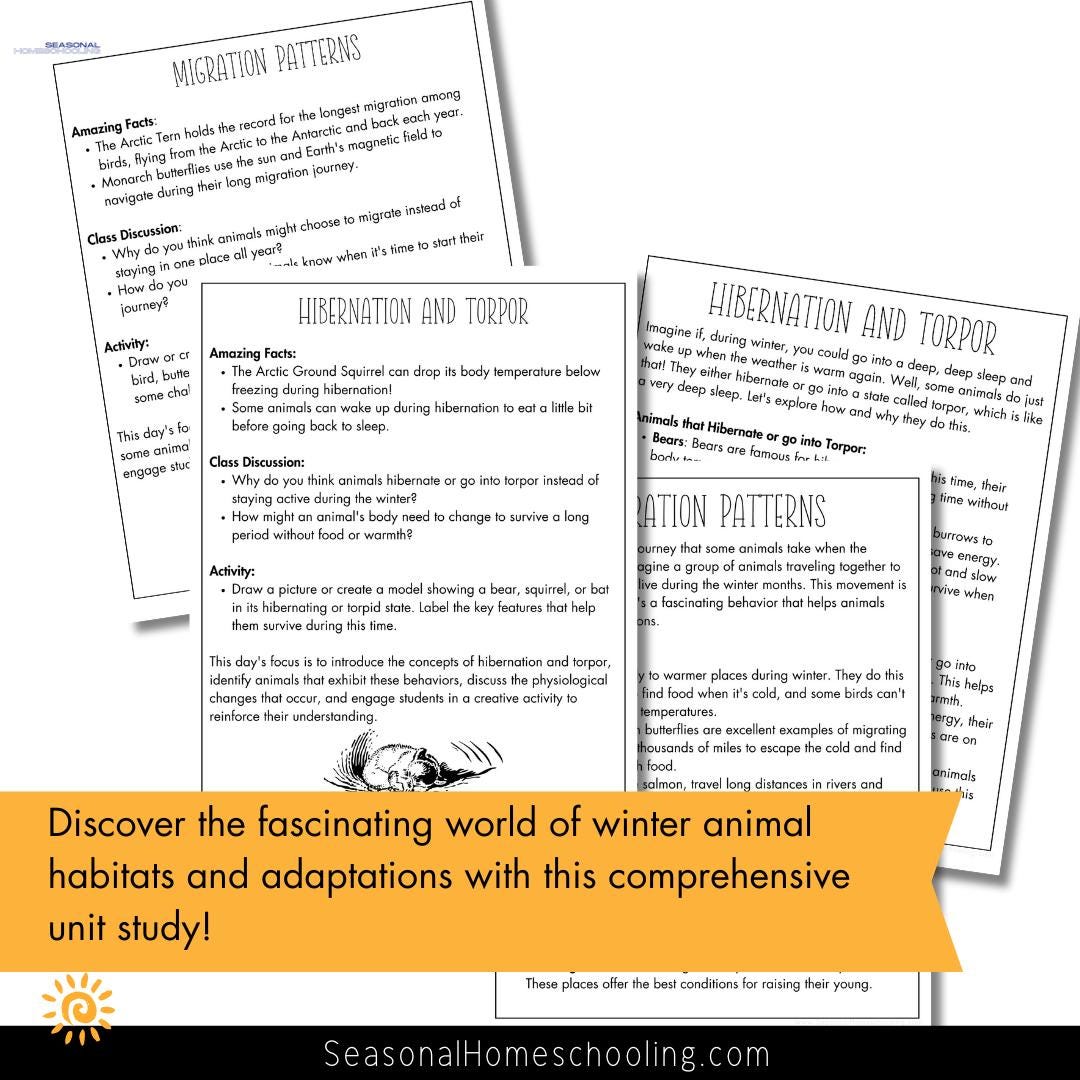 Winter Animal Habitats and Adaptations Unit Arctic, Taiga & Antarctic ...