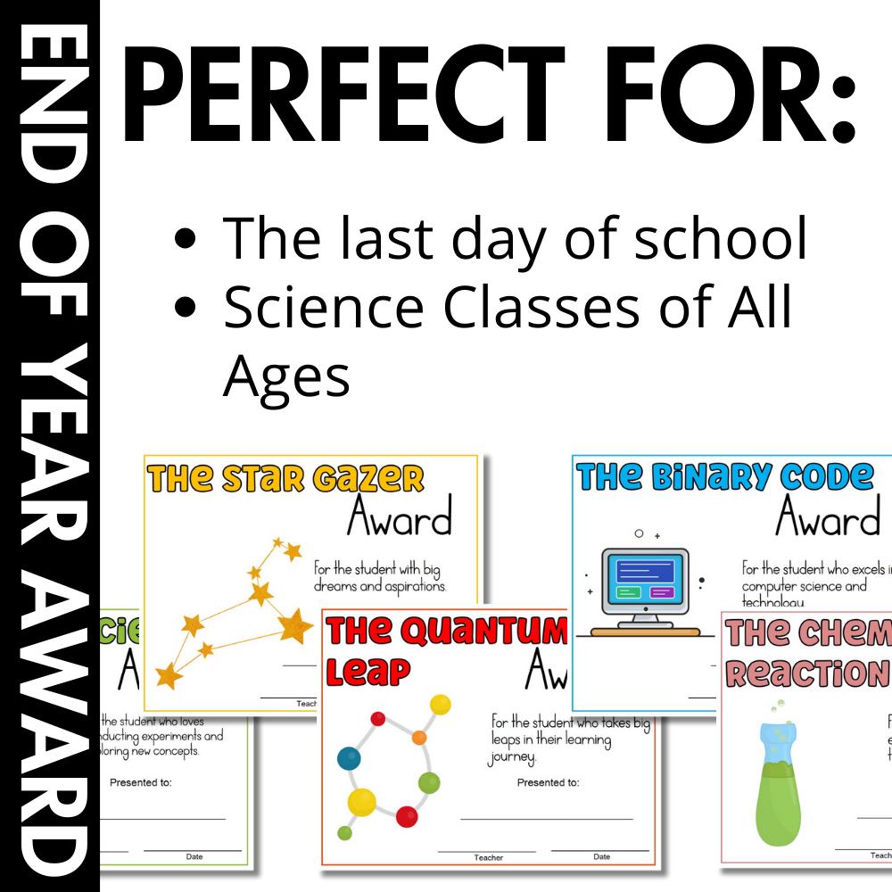 Science Awards: 67 Printable STEM Certificates (PDF) - Etsy