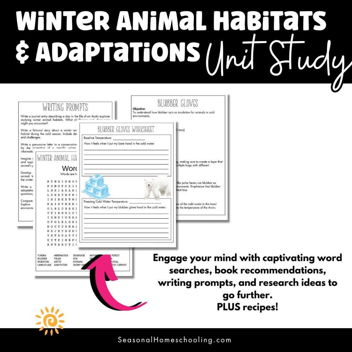 Winter Animal Habitats and Adaptations Unit Arctic, Taiga & Antarctic ...
