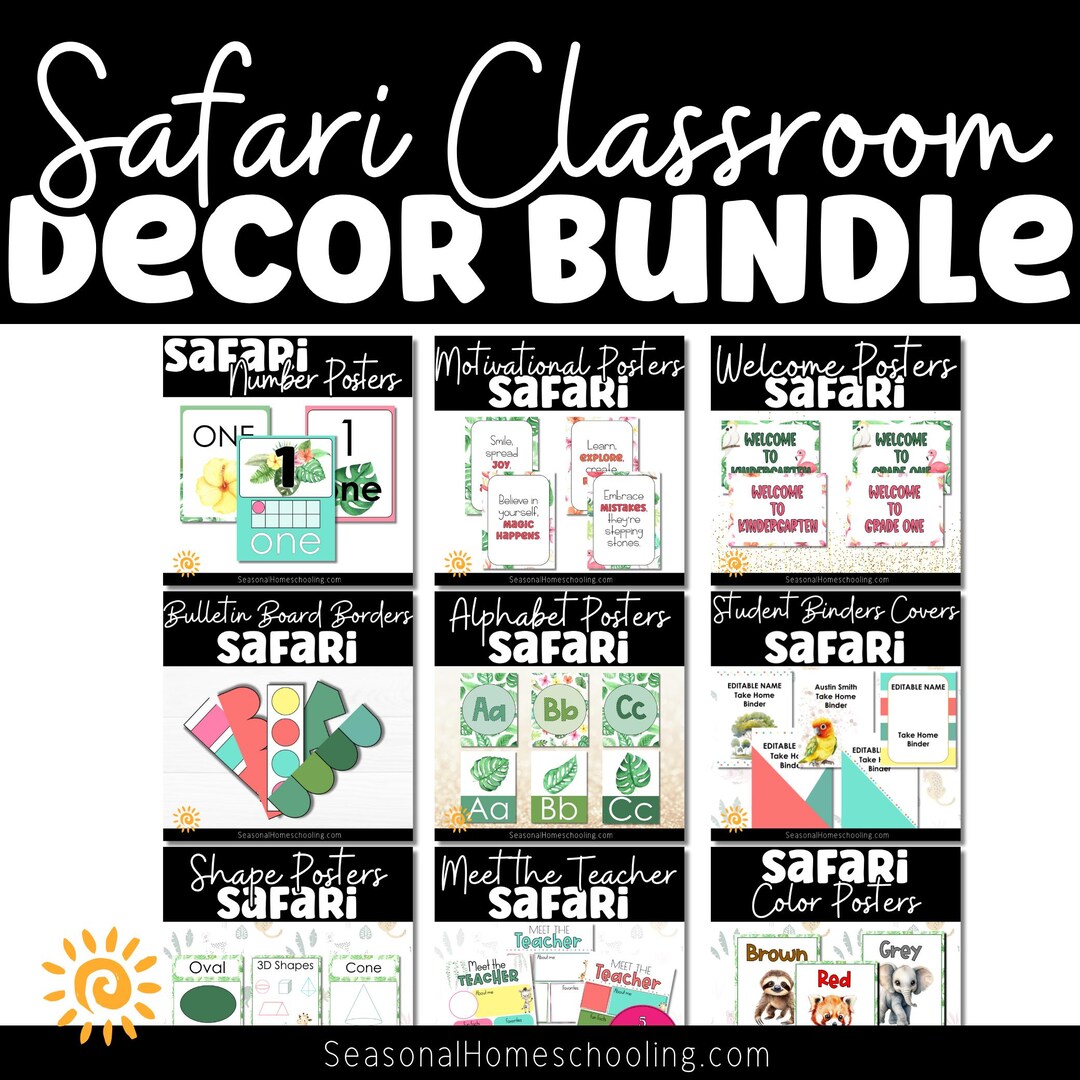 Safari Classroom Decor Bundle: Jungle Theme Bulletin Board Kit - Etsy