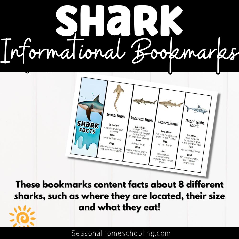 Shark Bookmarks for Kids: Educational Shark ID Cards (PDF Downloadable ...