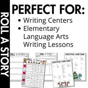 Christmas Roll-a-story Writing Activity | Story Elements Graphic ...