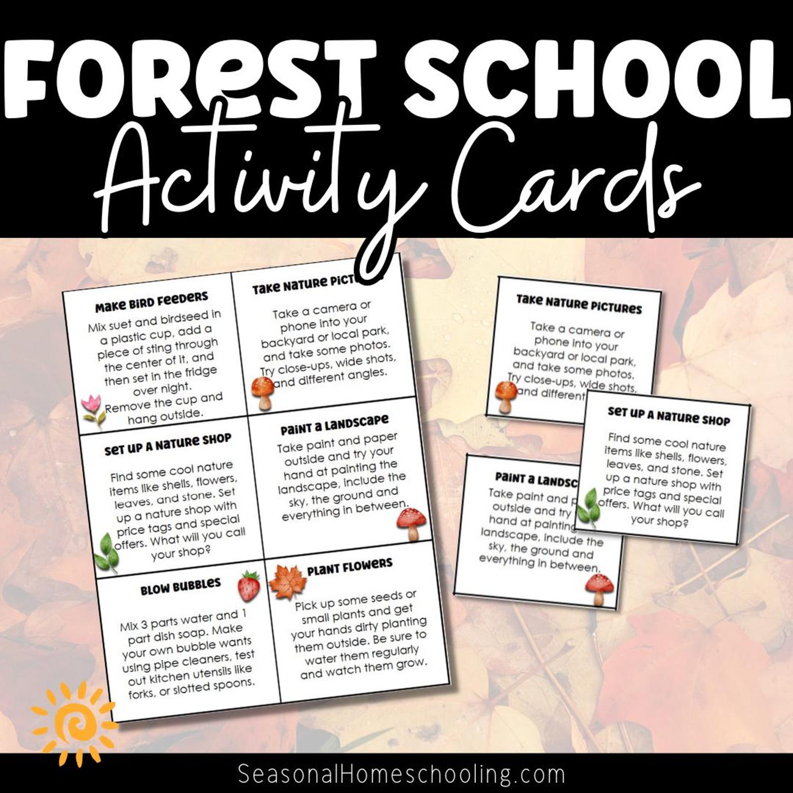 Forest School Activity Cards - Outdoor Learning Printables for Kids ...