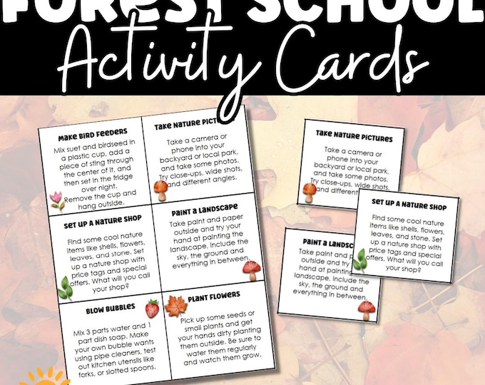 42 Outdoor Activity Cards for Kids: Nature Play, Garden Games ...