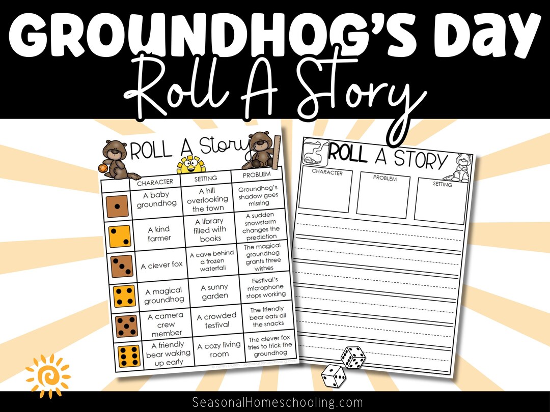 Groundhog's Day Roll A Story | Writing Activity With Graphic Organizers ...
