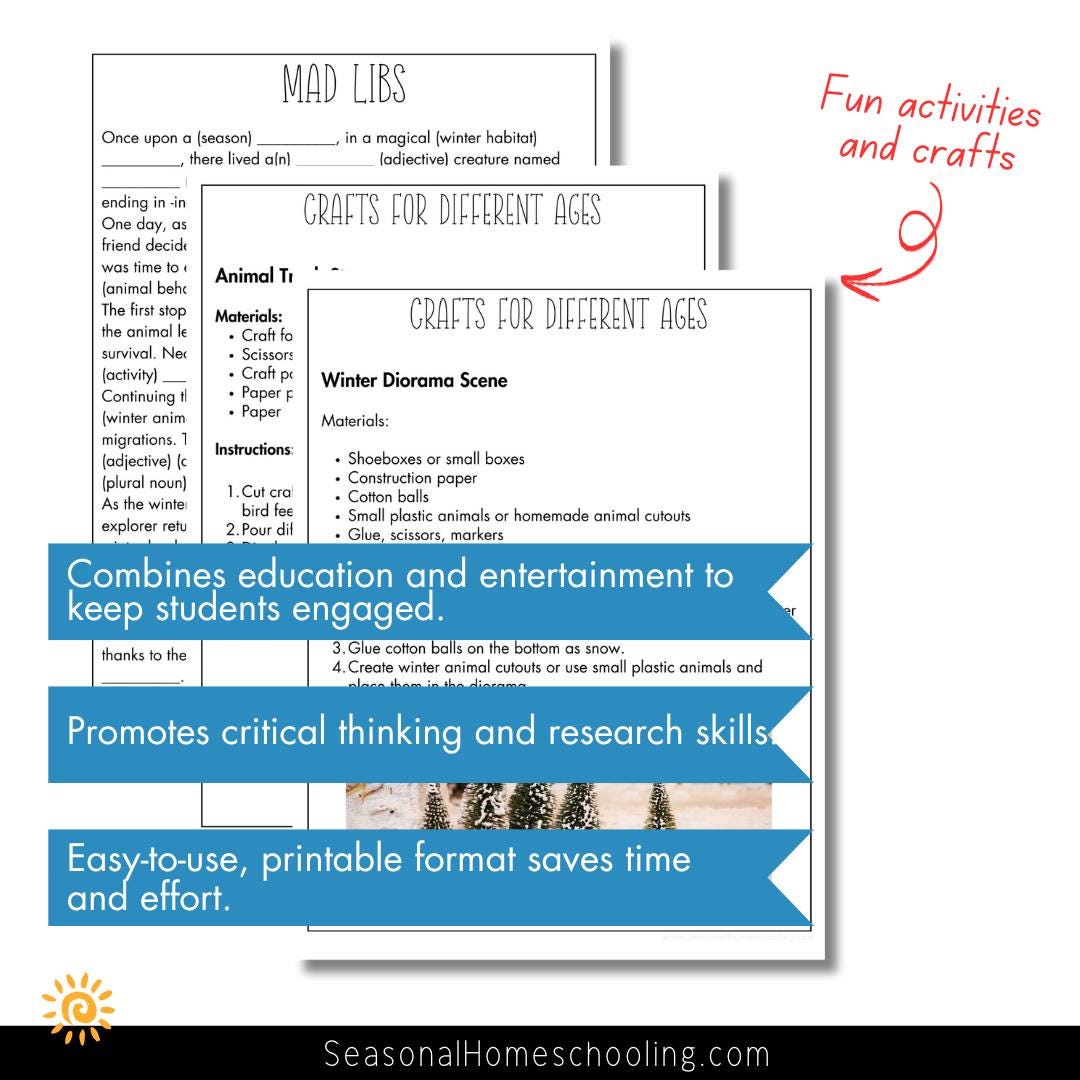 Winter Animal Habitats and Adaptations Unit Arctic, Taiga & Antarctic ...