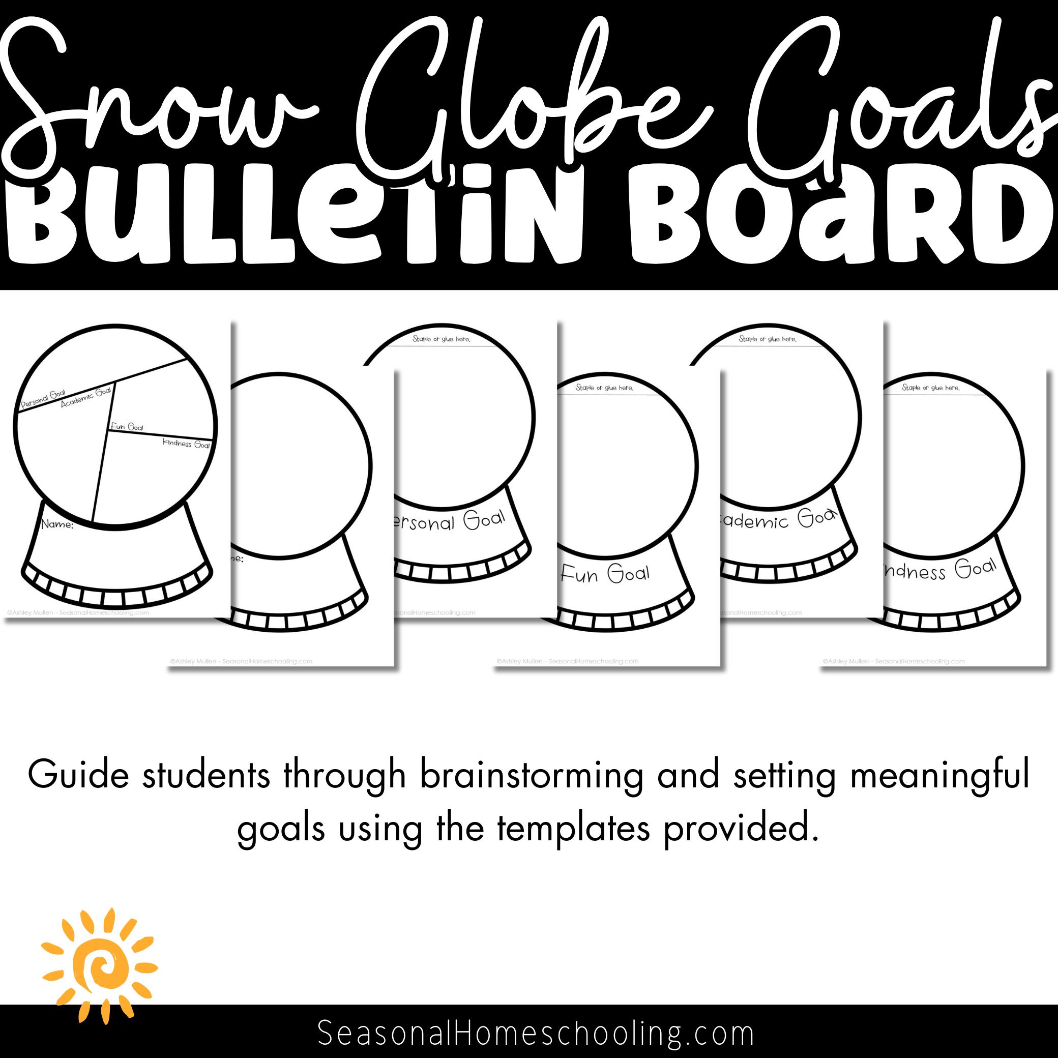 Snow Globe Goals Bulletin Board Set | New Year Goal Planning for ...