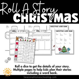 Christmas Roll-a-story Writing Activity | Story Elements Graphic ...