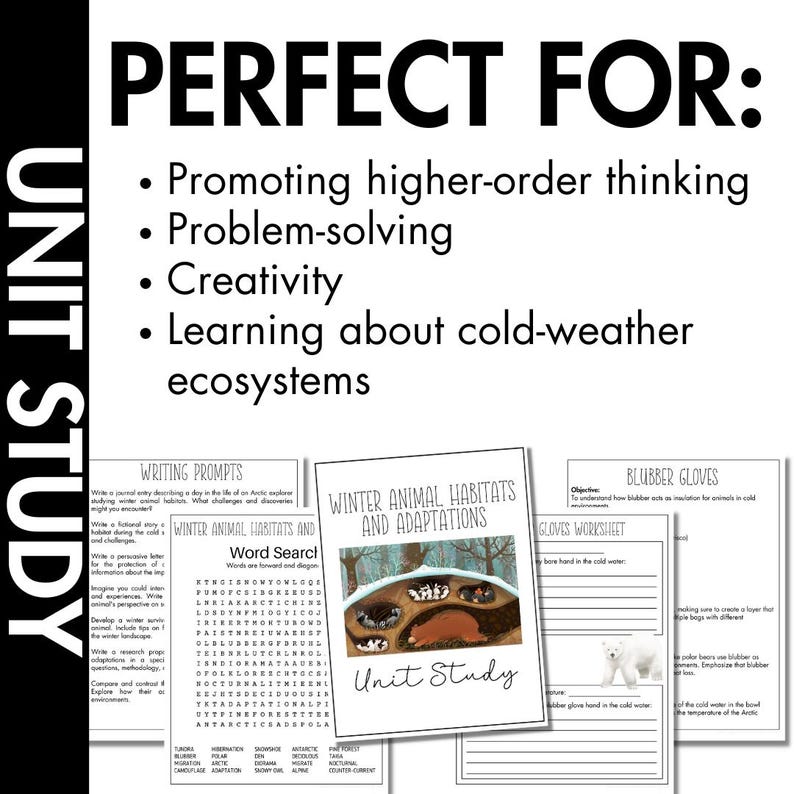 Winter Animal Habitats and Adaptations Unit Arctic, Taiga & Antarctic ...