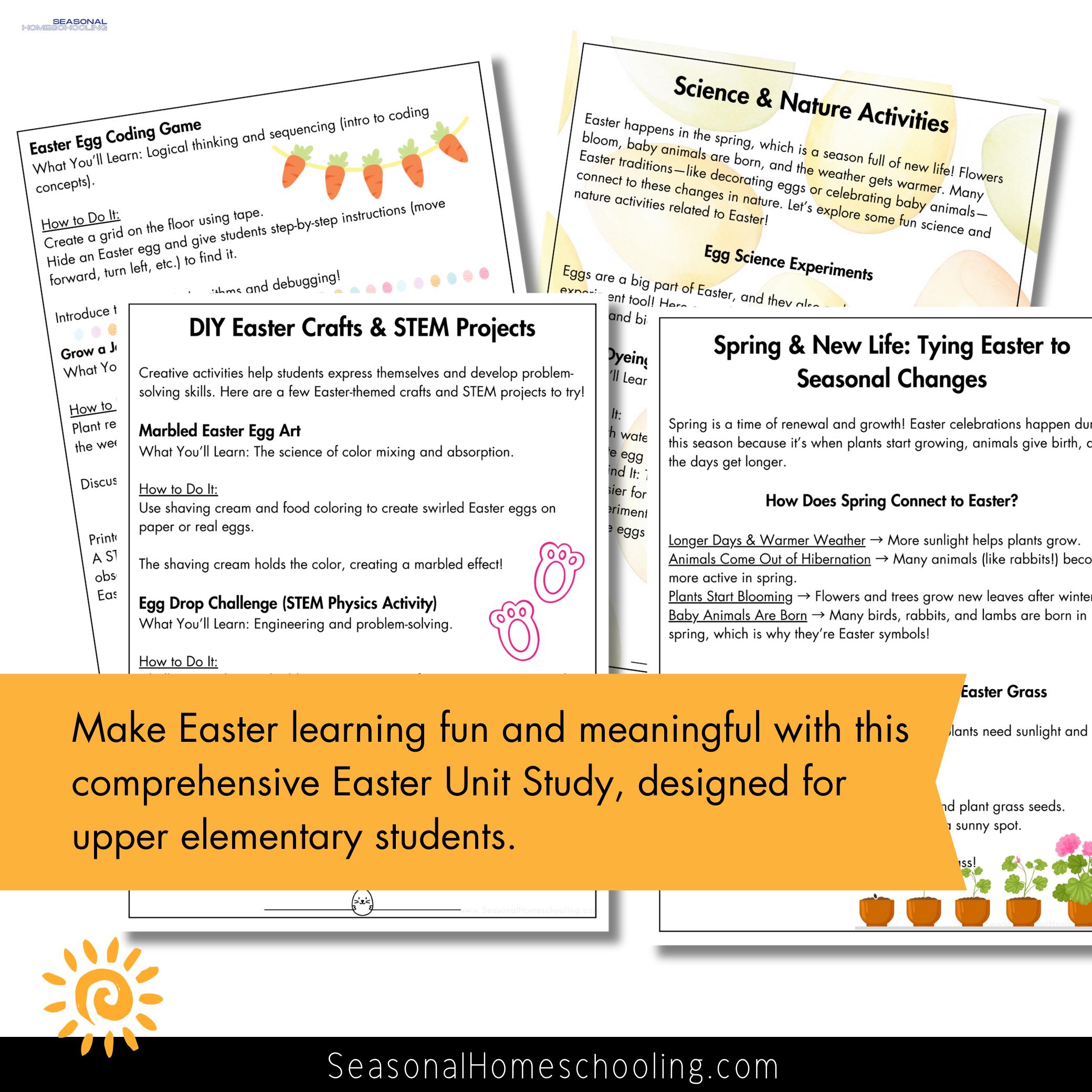 Easter Unit Study for Kids | Printable Homeschool & Classroom ...