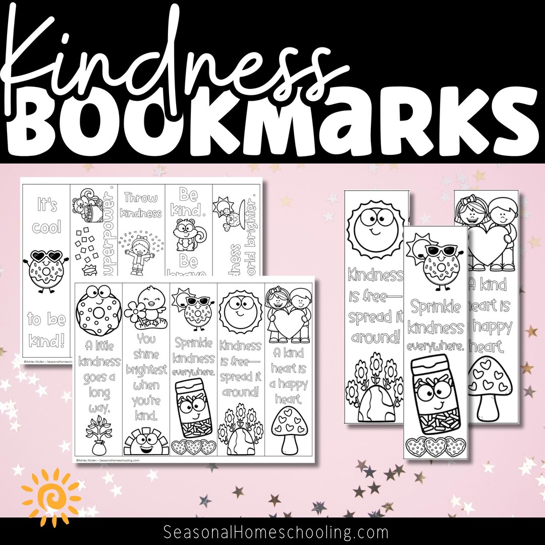 Coloring Kindness Bookmarks – Printable Bookmarks for Kids, Teachers ...