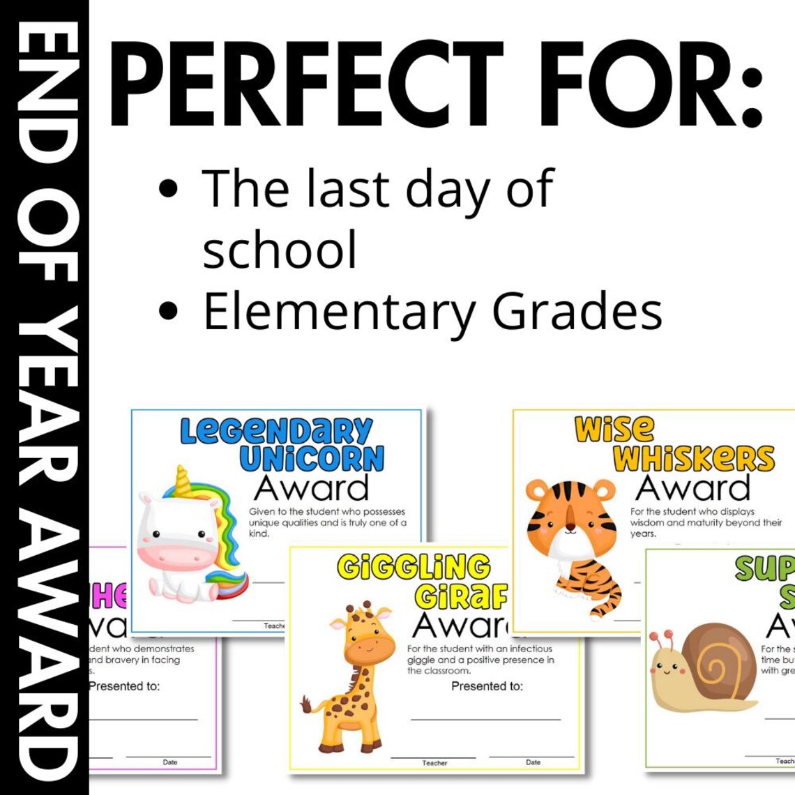End of Year Classroom Awards - Fun Animal-themed Certificates ...