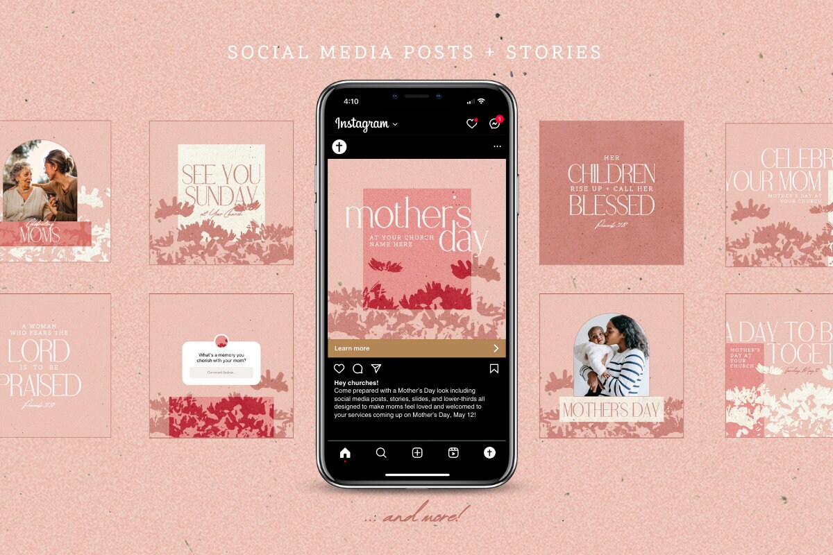 Church Mother's Day Look Canva Editable Template - Etsy